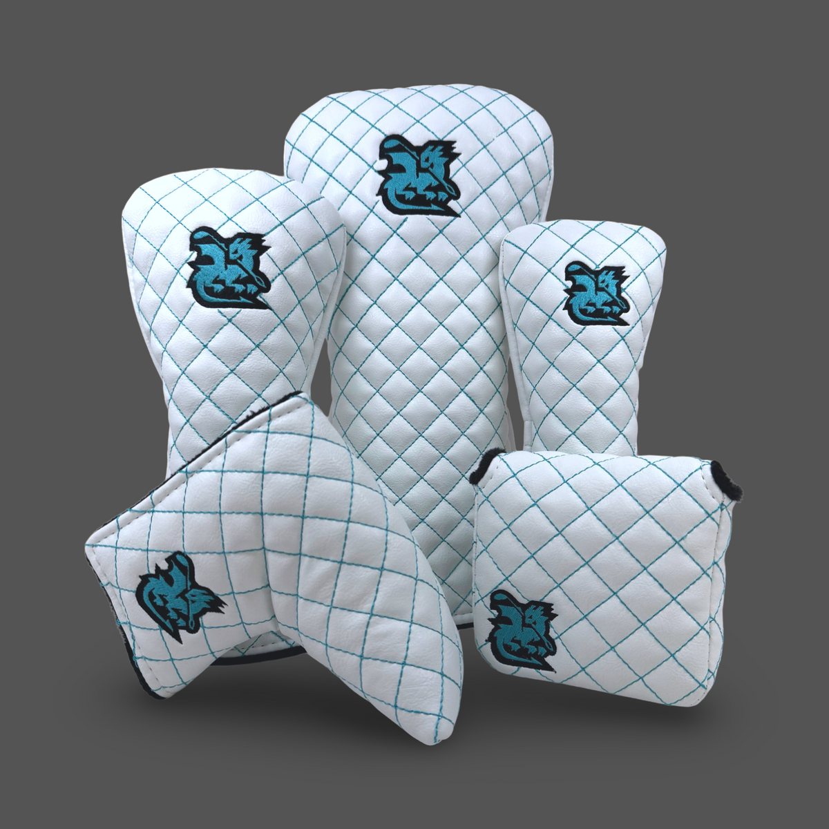 Quilted Dragon Icon Golf Headcovers (White Edition) – Golf Iconic